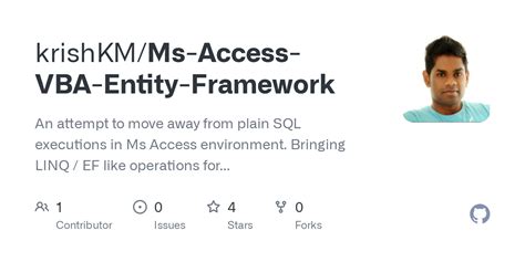 github krishkm ms access vba entity framework an attempt to move
