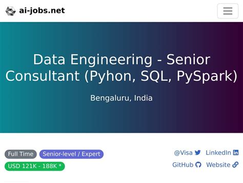 Hiring Data Engineering Senior Consultant Pyhon Sql Pyspark In