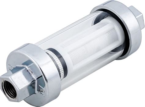 Carbole Universal Oil Fuel Filter Reusable Inline Fuel Filter Inlet