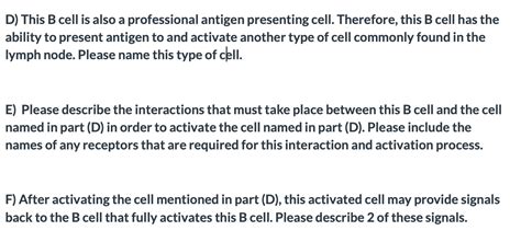 D This B Cell Is Also A Professional Antigen Chegg