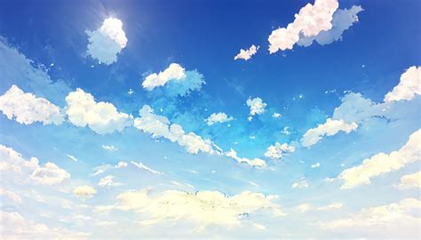 【フリー素材】昼の空の背景イラスト