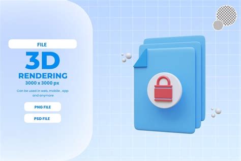 3d Archivo Bloqueado Icono Ilustración Objeto Premium Psd Archivo Psd