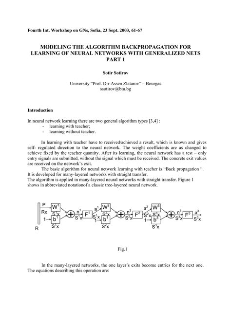 Pdf Modeling The Algorithm Backpropagation For Learning Of Neural