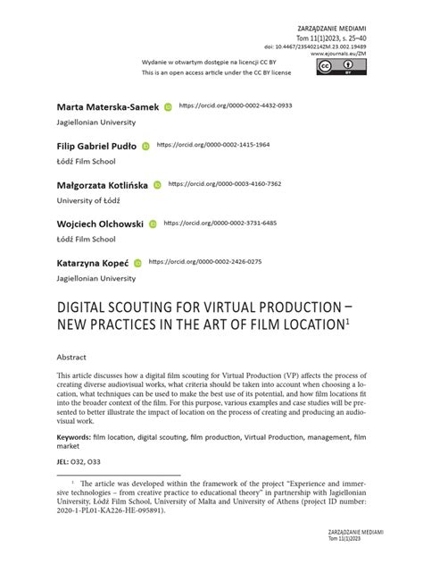 Materska Samek Pudlo Kotlinska Et Al Zm 1 2023 Pdf Virtual Reality 3 D Computer Graphics