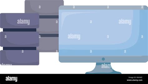 computer database server on white background vector illustration stock