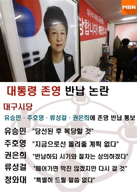한장뉴스 존영 반납 논란 의원들 의견 봤더니