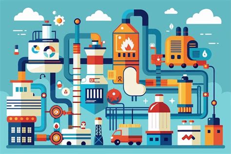 Premium Vector Visualizing The Complexity Of Industrial Processes