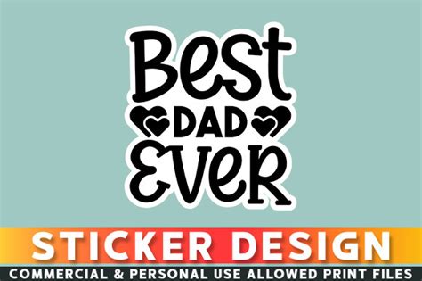 Best Dad Ever Sticker Design Graphic By Tshirtbundle · Creative Fabrica