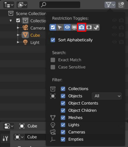 Rendering How To Disable In Render Just One Object And Not The Entire Collection In Blender