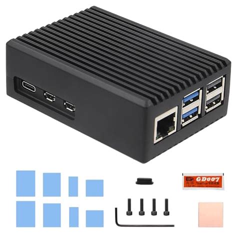 geekworm raspberry pi 5 case heavy duty aluminum passive keystone 4