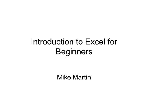 introduction to excel introduction to excel ppt