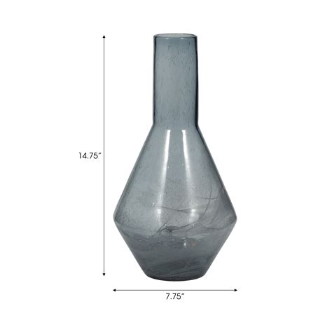 15 Abigail Small Blue Swirl Glass Vase Sagebrook Home