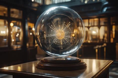 Glowing Orb Depicting Atomic Structure In A Vintage Science Lab Setting
