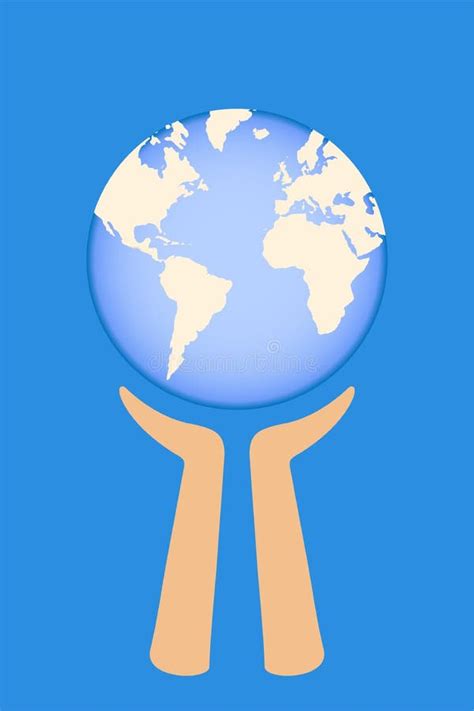 Two Hands Holding The Globe Earth Stock Vector Illustration Of