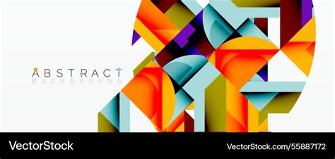 Abstract Geometric Composition With Interlocking Vector Image