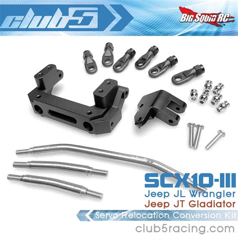 Club 5 Racing Servo Relocation Conversion Kit For Scx10 Iii Jeep Models