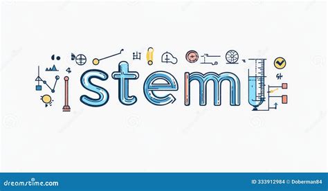 Creative Stem Word Art With Icons Representing Science Technology