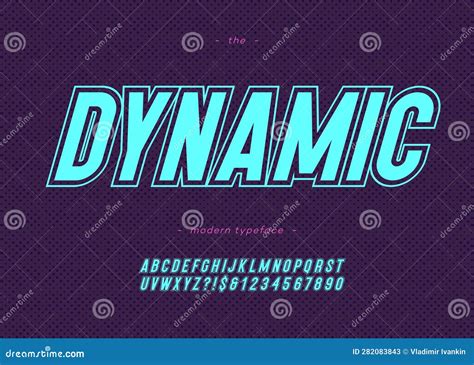 Vector Bold Dynamic Alphabet Modern Typography Stock Vector Illustration Of Action Modern