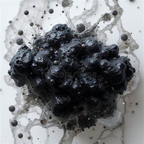 Abstract 3d Rendering Dark Amorphous Mass Exploding With Spheres And