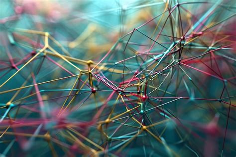 A Neural Network Visualized With Colorful Lines Ai Generated Premium
