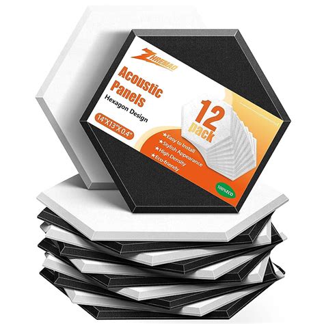 12 Pack Hexagon Acoustic Panels Beveled Edge Sound Proof Foam Reverb