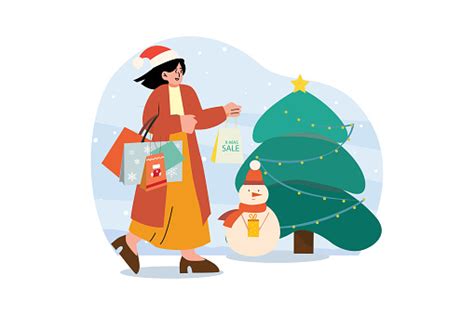 Konsep Ilustrasi Natal Ilustrasi Datar Diisolasi Dengan Latar Belakang