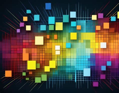 Dynamic Color Squares Premium AI Generated Image