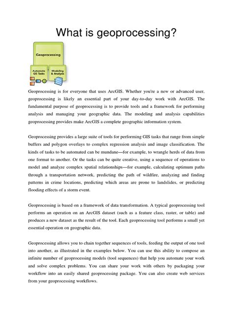 Geoprocessing Pdf Arc Gis Geographic Information System