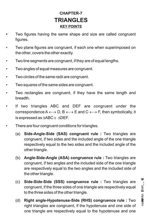 Class 9 Math Triangles Notes Important Questions And Practice Paper Math Notes Basic Math