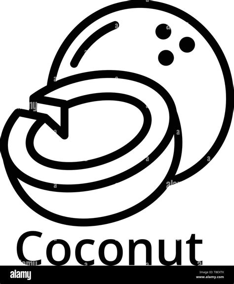 Coconut Icon Outline Coconut Vector Icon For Web Design Isolated On White Background Stock