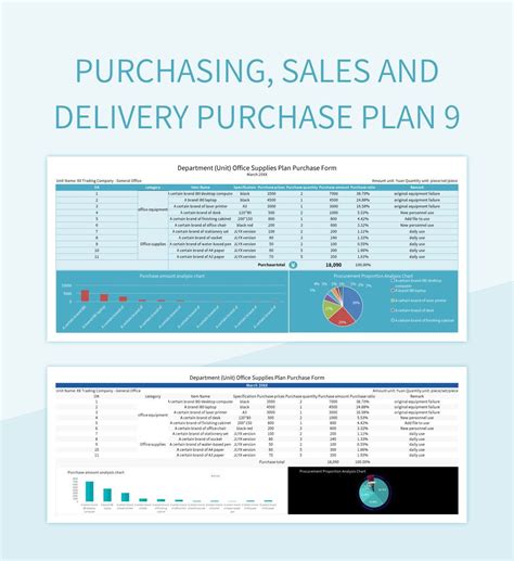 Purchasing Sales And Delivery Purchase Plan 9 Excel Template And