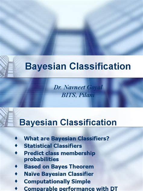 bayesian classification dr navneet goyal bits pilani pdf