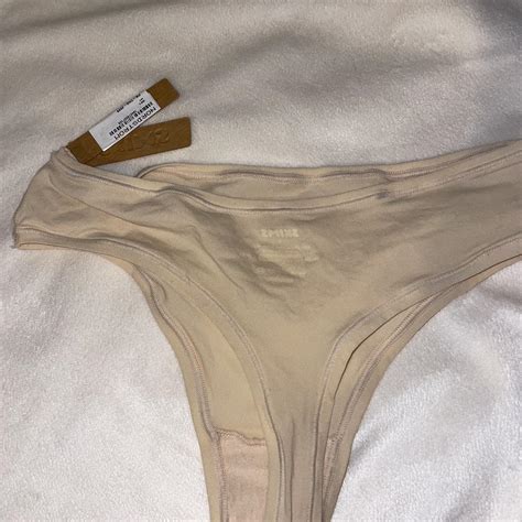 Skims Womens Cream Panties Depop
