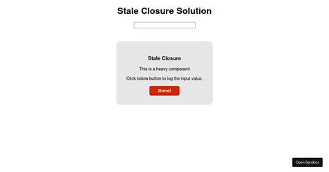 Stale Closure Solution Codesandbox