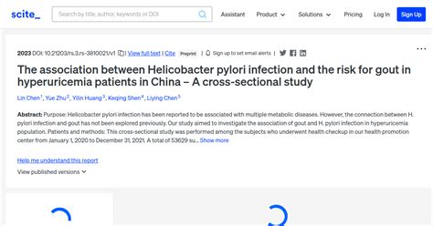 The Association Between Helicobacter Pylori Infection And The Risk For