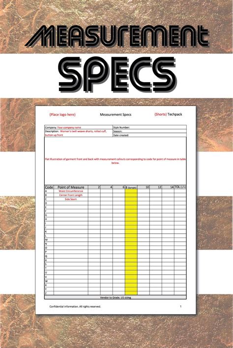 Specification Sheet Template Koleksi Gambar