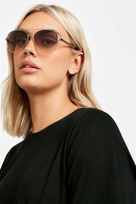 Rose Gold Tone Aviator Sunglasses Yours Clothing