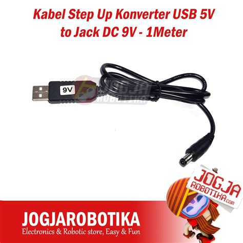 Jual Kabel Step Up Konverter Usb 5v To Jack Dc 9v 1meter Shopee