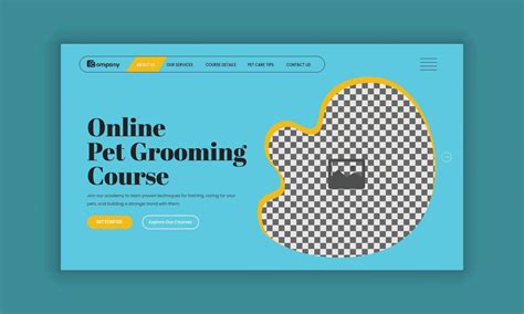 Online Pet Grooming Course And Pet Adopt Website Homepage Hero Section
