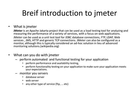 Apache Jmeter A Brief Introduction Pptx Web Development Internet