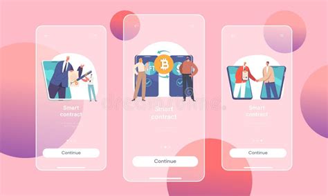 smart contract execution mobile app page onboard screen template