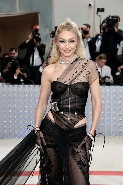 Gigi Hadid Wears Sheer Black Dress At 2023 Met Gala