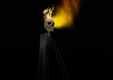 Second Life Marketplace Spinning Ghost With Flaming Skull