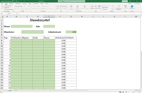 Stundenzettel Vorlage Excel Geleistete Stunden Dokumentieren