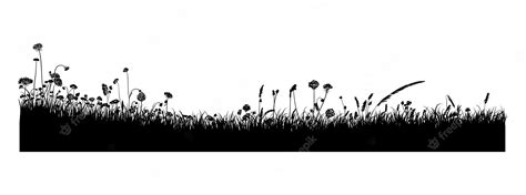 Premium Vector Grass Field Silhouette