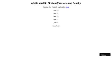 Infinite Scroll In Firebase And React Codesandbox