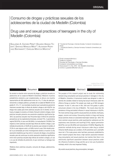 Pdf Riesgos Y Consecuencias De Las Pr Cticas Sexuales En Adolescentes Bajo Los Efectos De