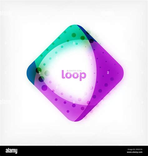 Vector Square Loop Business Symbol Geometric Icon Created Of Waves