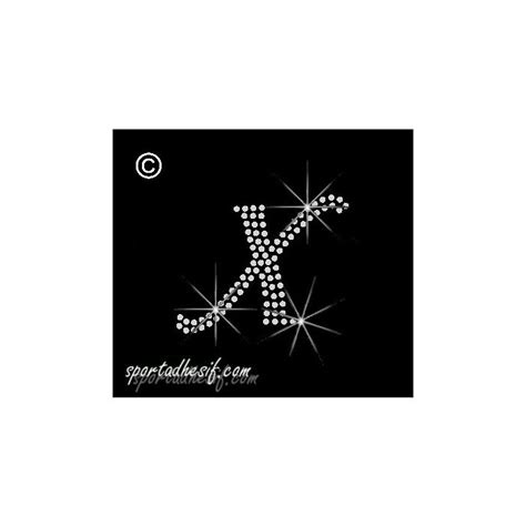 Transfert Strass Textile Thermocollant Lettre X Alphabet Cristal
