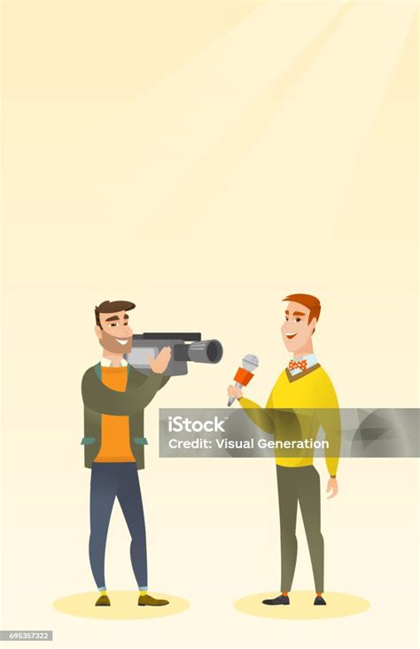 Ilustrasi Reporter Tv Dan Vektor Operator Ilustrasi Stok Unduh Gambar Sekarang Desain